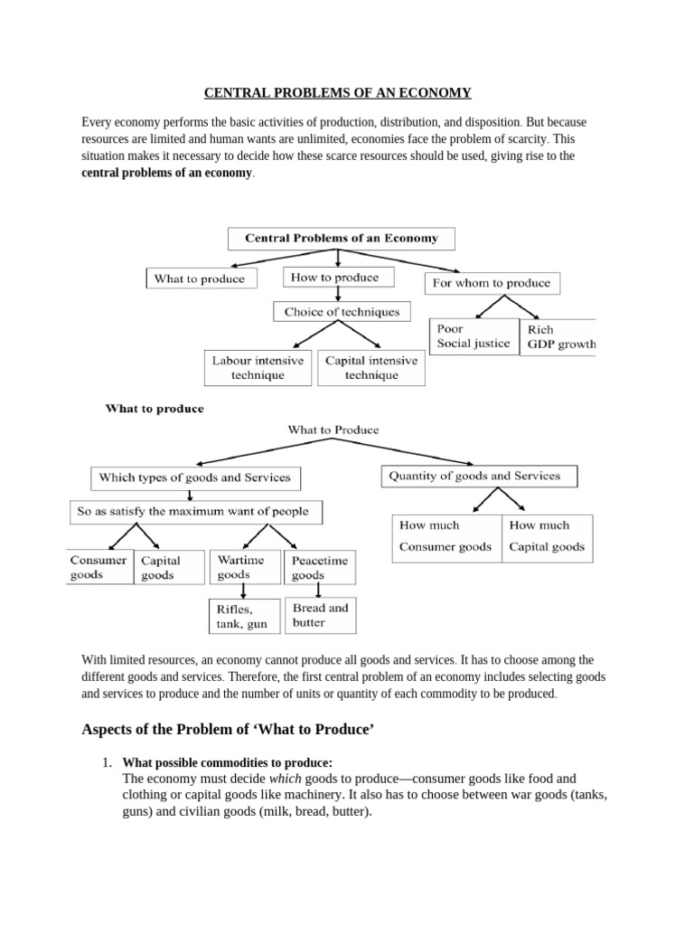 Central Economic Problems Explained | PDF | Microeconomics | Production ...