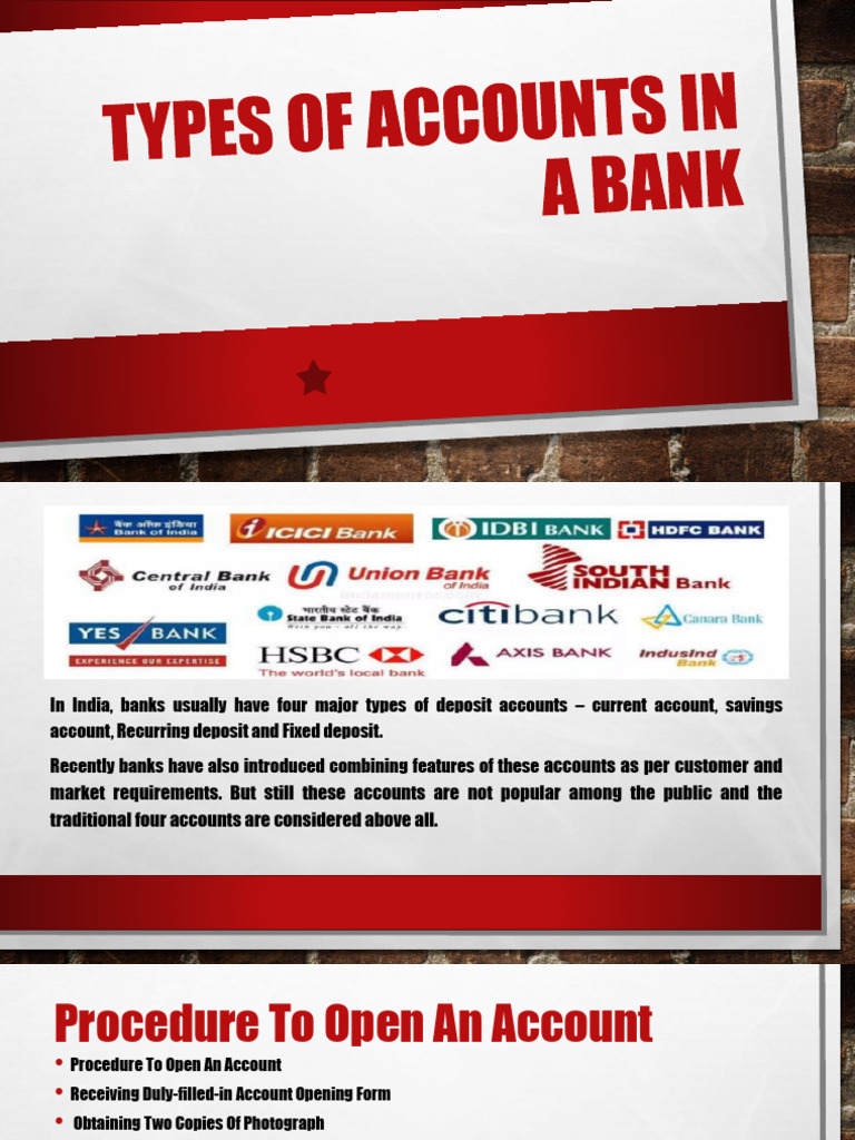 Types of Accounts in a Bank | PDF | Transaction Account | Banks