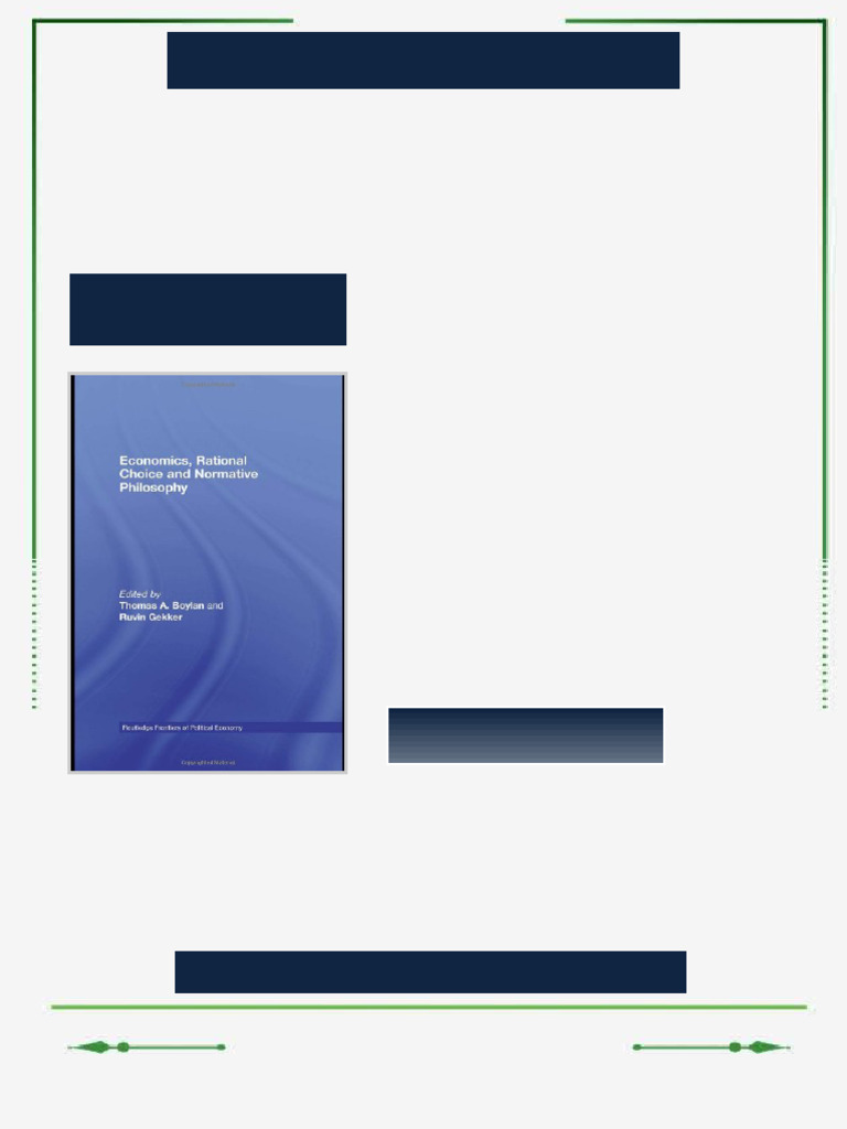 Economics Rational Choice and Normative Philosophy Routledge Frontiers ...