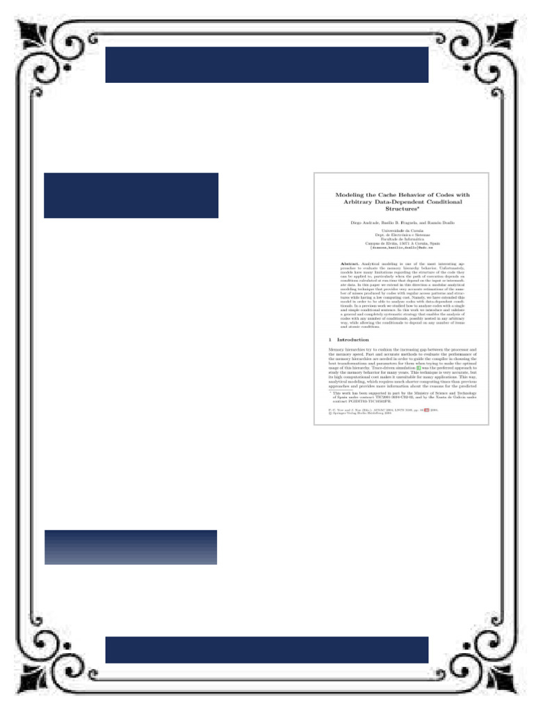 LNCS 3189 Modeling the Cache Behavior of Codes with Arbitrary Data ...