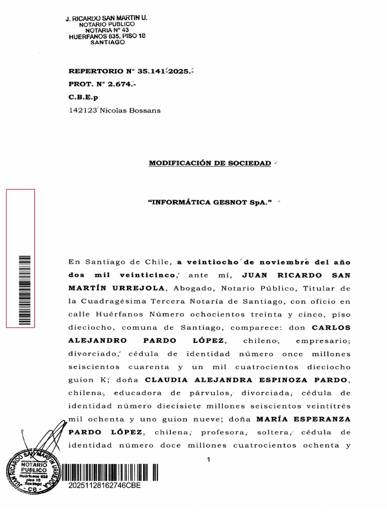 Código de Verificación de Documento Legal | PDF