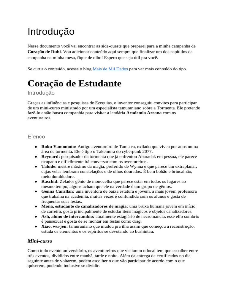 Side-Quests para Coração de Rubi | PDF | Dinheiro | Cidade
