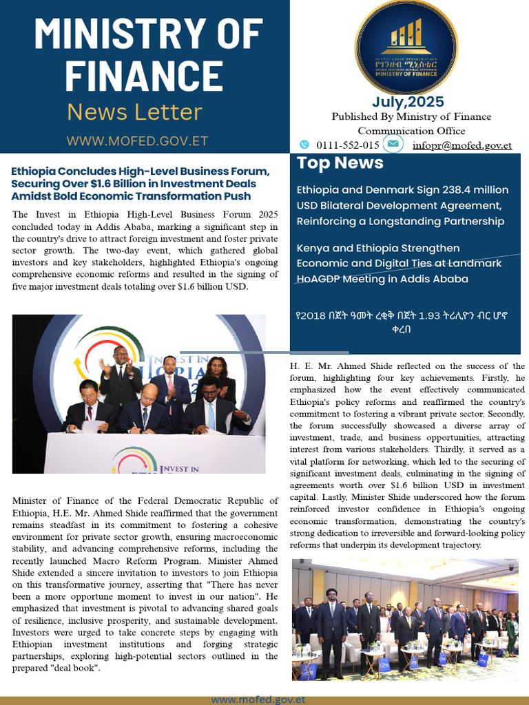 Mof News Letter Volume -II | PDF | Ethiopia | Denmark