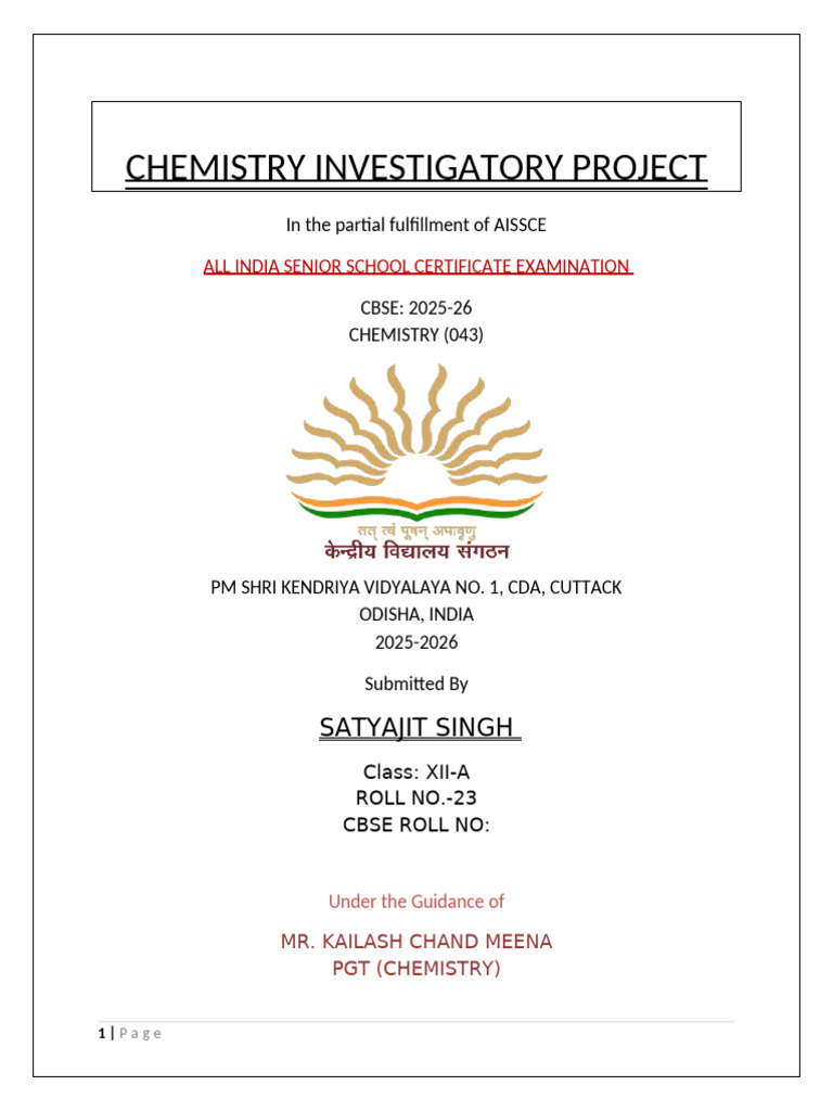 Chemistry Investigatory Project | PDF | Aluminium | Precipitation ...