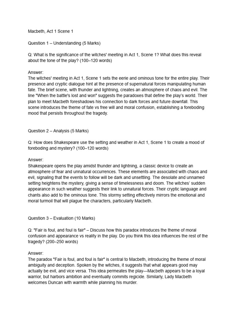 Macbeth Act 1: Witches and War Themes | PDF | Macbeth