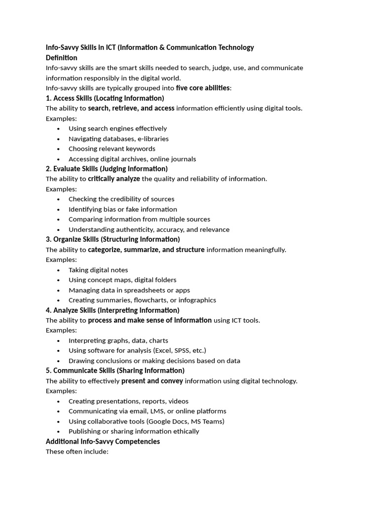 Info Savvy Skills | PDF | Educational Technology | Information