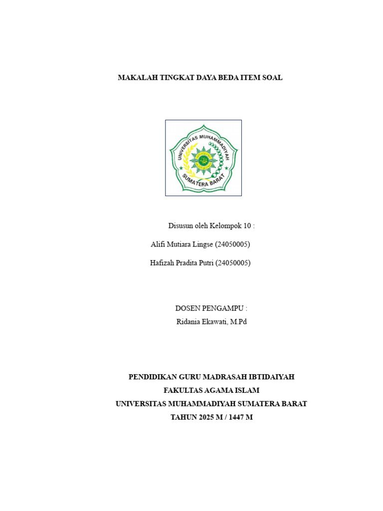 Daya Beda Item Soal dalam Evaluasi Pendidikan | PDF