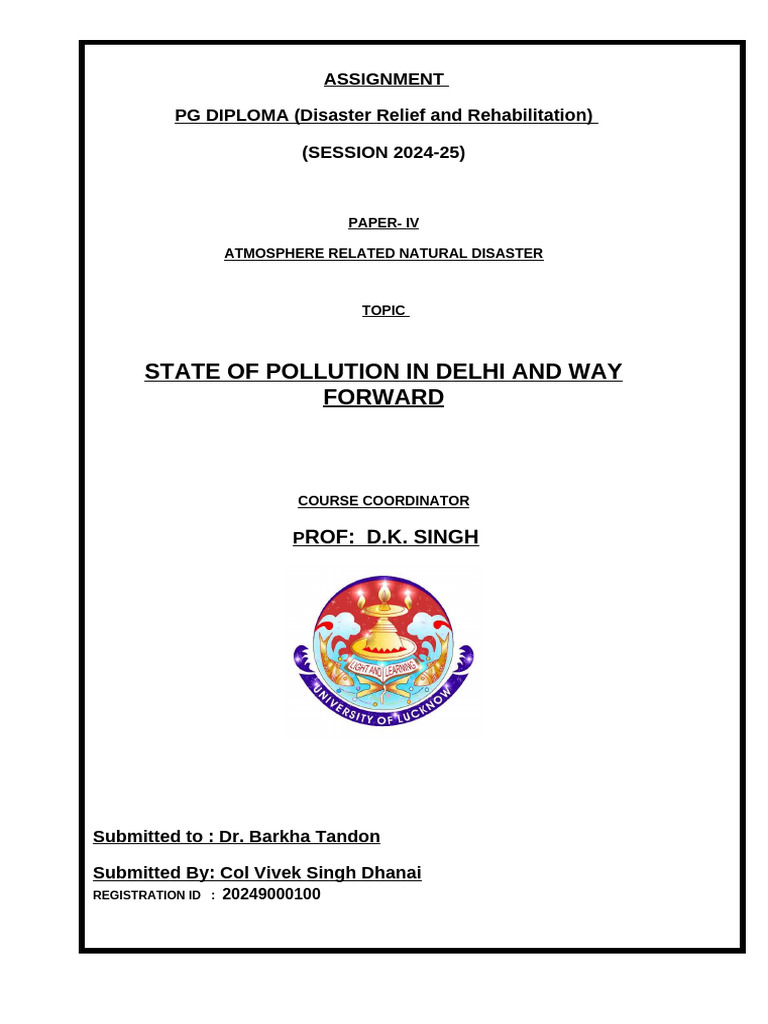 Assignments Paper 4 | PDF | Particulates | Air Pollution