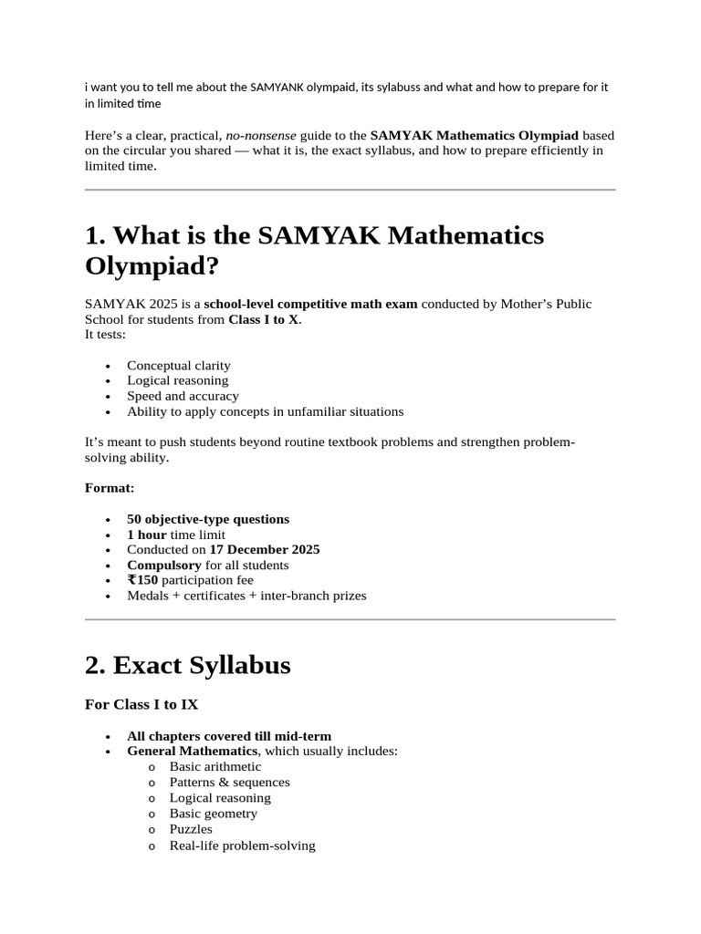 I Want You To Tell Me About The SAMYANK Olympaid | PDF | Mathematics ...