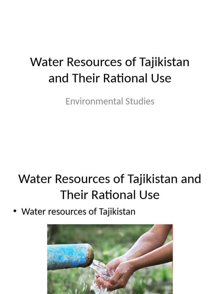 Water Resources of Tajikistan and Their Rational Use | PDF