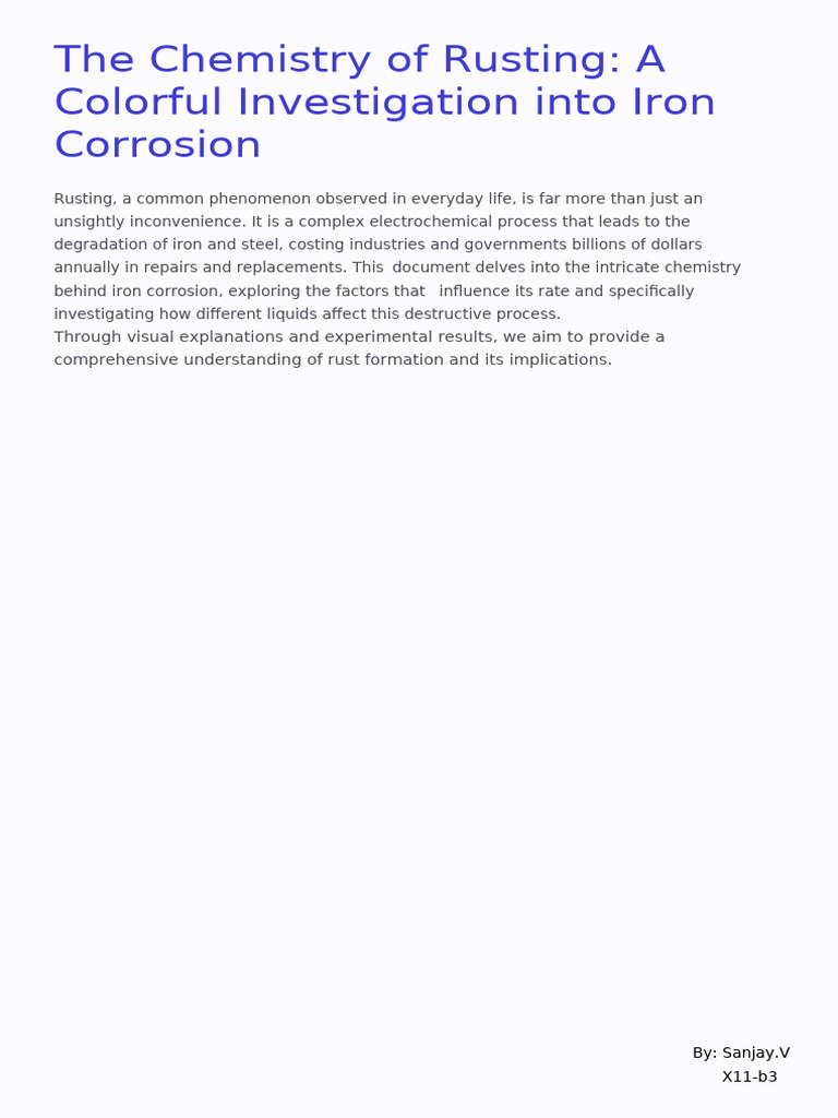 Chemistry of Iron Rusting Explained | PDF | Rust | Corrosion