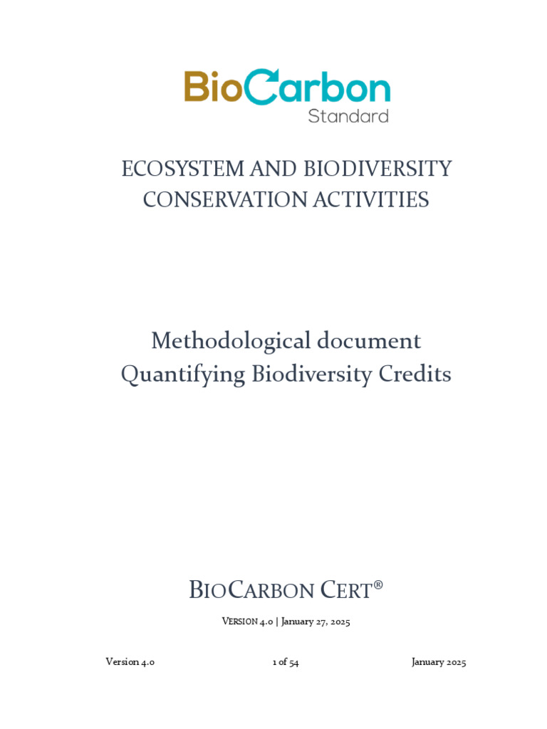 Biodiversity Credits Quantification Guide | PDF | Conservation Biology ...