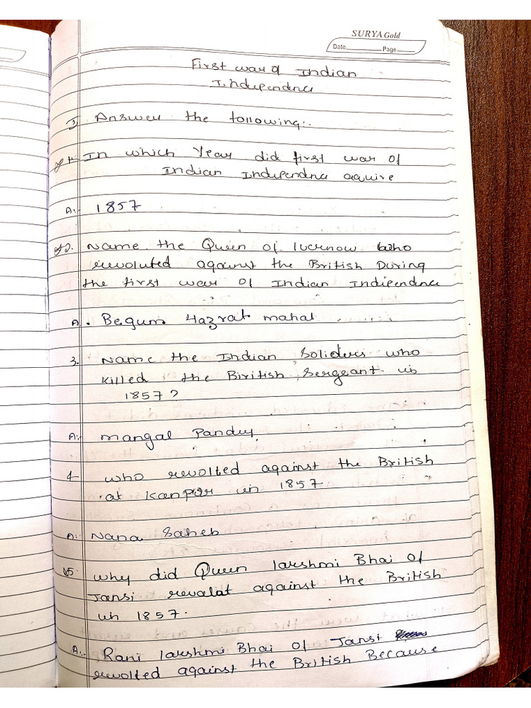 History Notes Ll Puc First War of Indian Independence | PDF