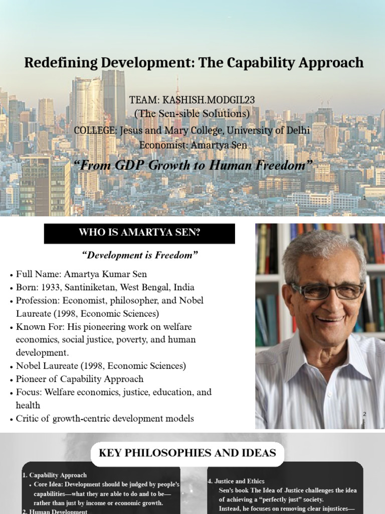 Amartya Sen's Capability Approach Explained | PDF | Human Development ...