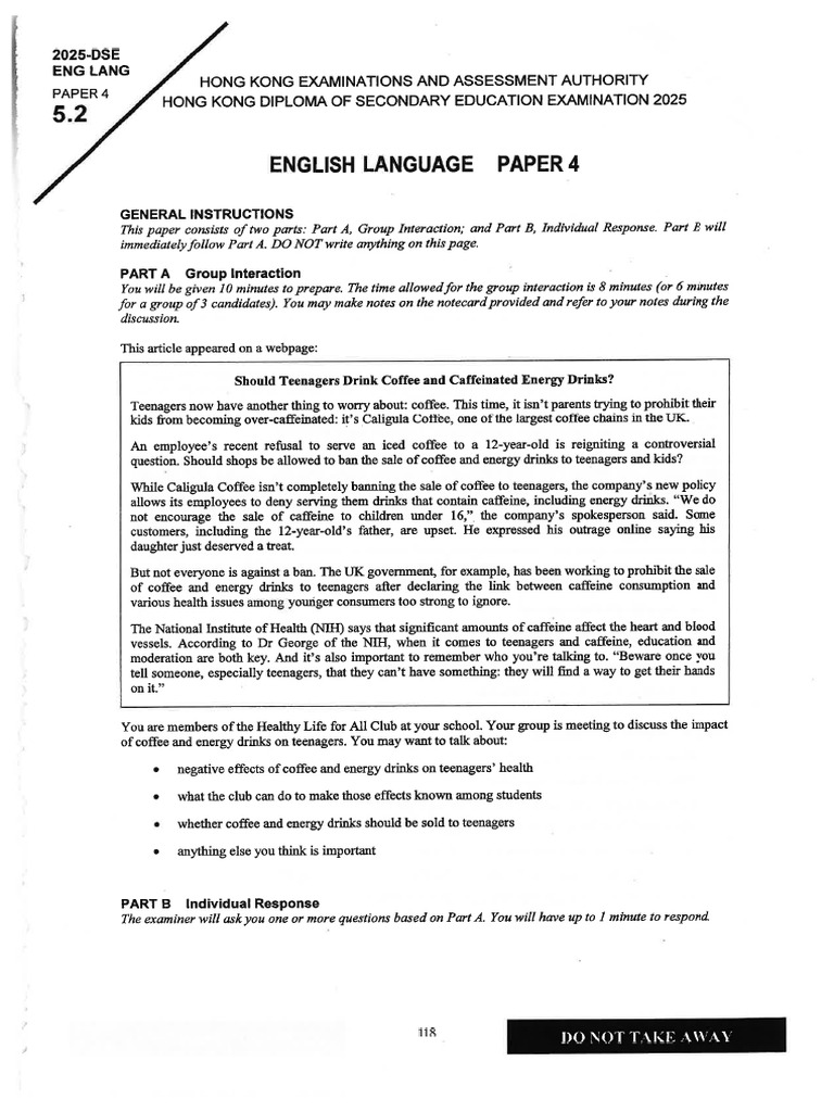 DSE English Speaking for T&P | PDF