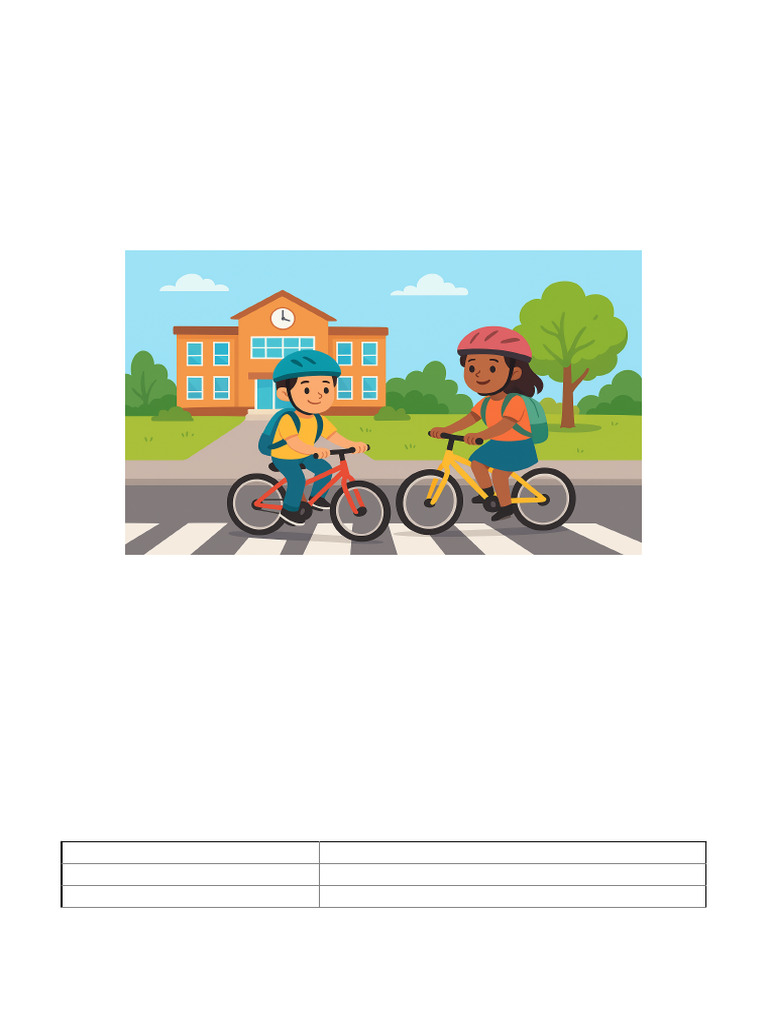 Cycling to School: Energy Saving Worksheet | PDF