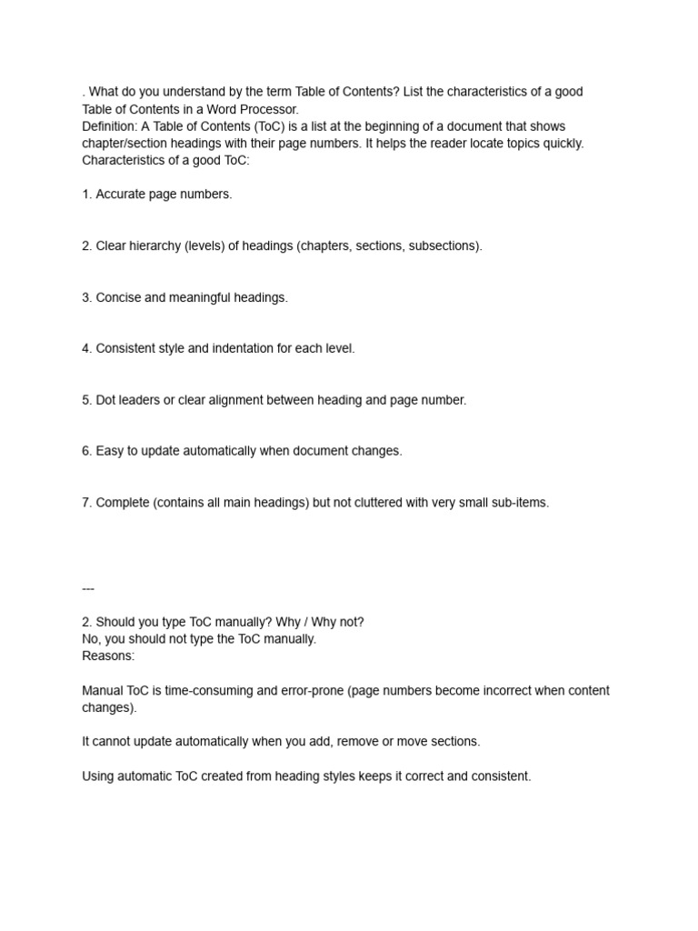 Unit 1 Session4 Part b | PDF | Table Of Contents | Text