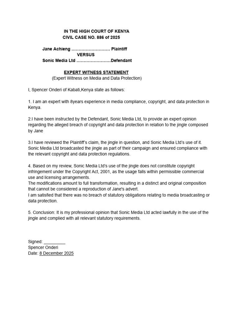 Expert Witness Opinion-1 | PDF