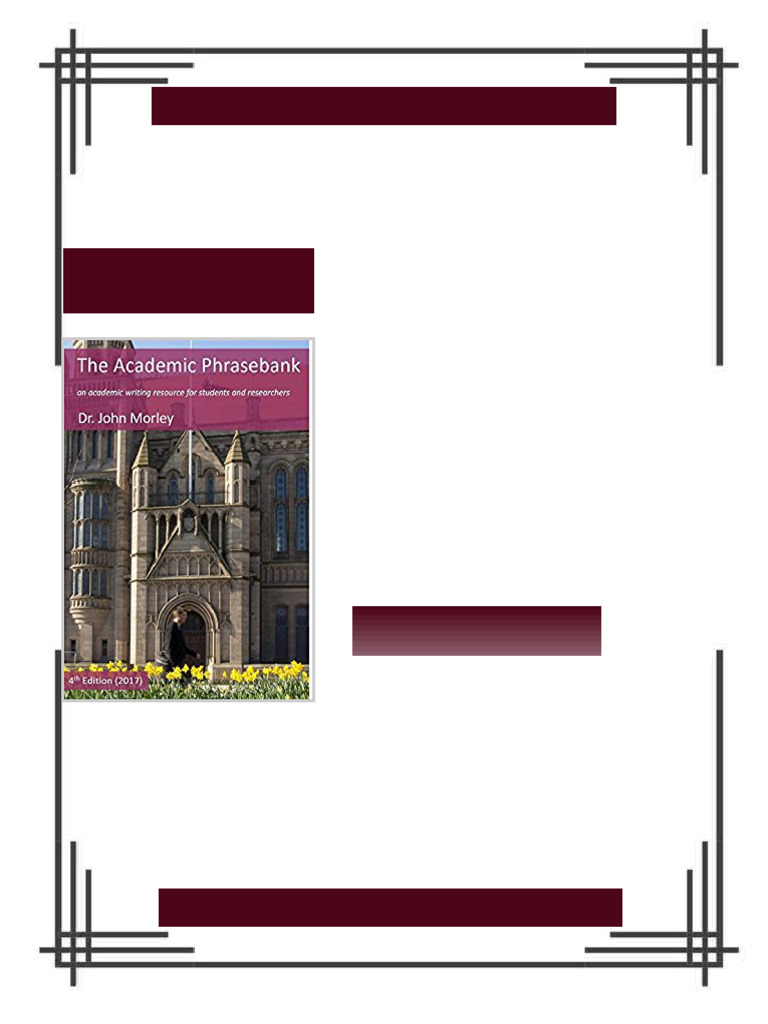 The Academic Phrasebank an academic writing resource for students and ...