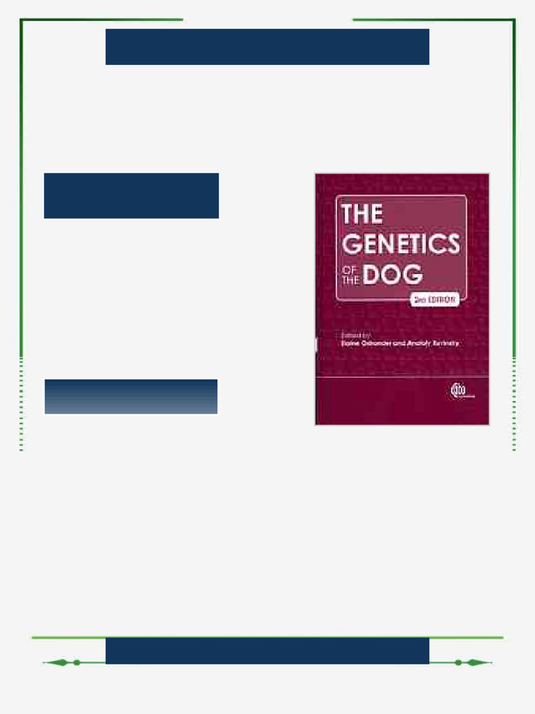 The genetics of the dog 2. ed Edition Elaine A Ostrander ebook compact ...
