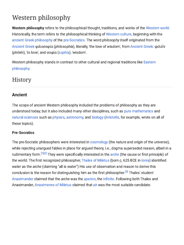 Western Philosophy - Wikipedia | PDF | Analytic Philosophy | Pragmatism