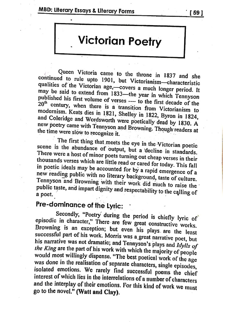 Victorian Poetry | PDF