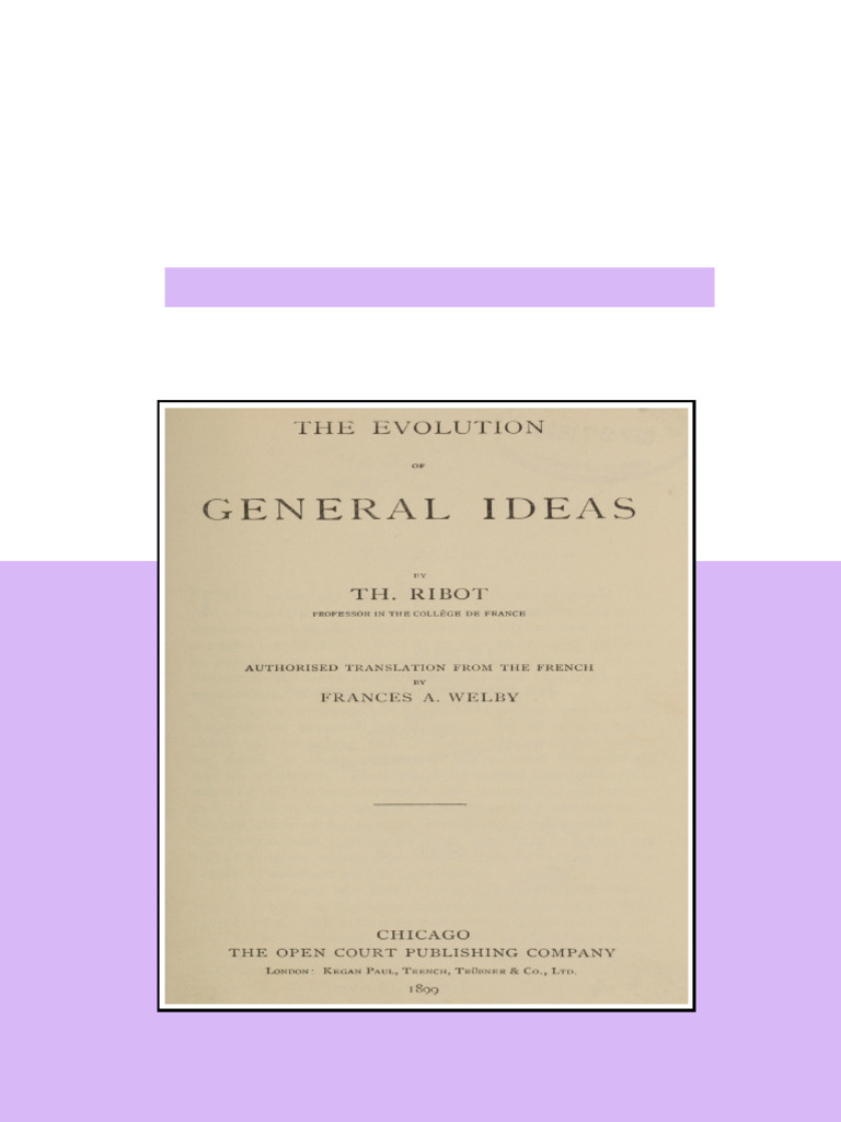 (Ebook) The evolution of general ideas by Th. Ribot download full ...