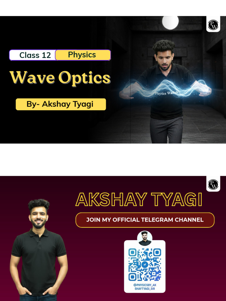 One Shot Wave Optics Physics Class 12th Complete One Shot Series | PDF