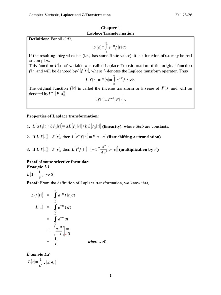 Math3 Ch01 Laplace Transform Fall 25 26 | PDF | Function (Mathematics ...