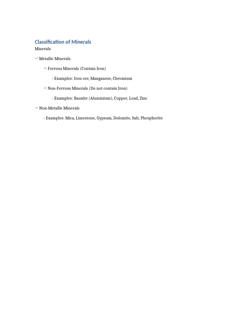 Classification of Minerals Flow Chart v3 | PDF