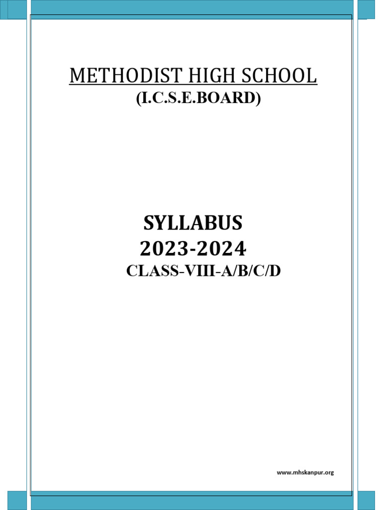 Class8_ICSE_Syllabus_ed-2023-24 | PDF | Chemical Substances | Chemistry