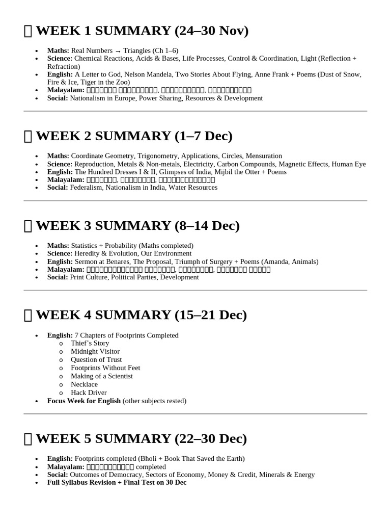 Week 1 Summary | PDF