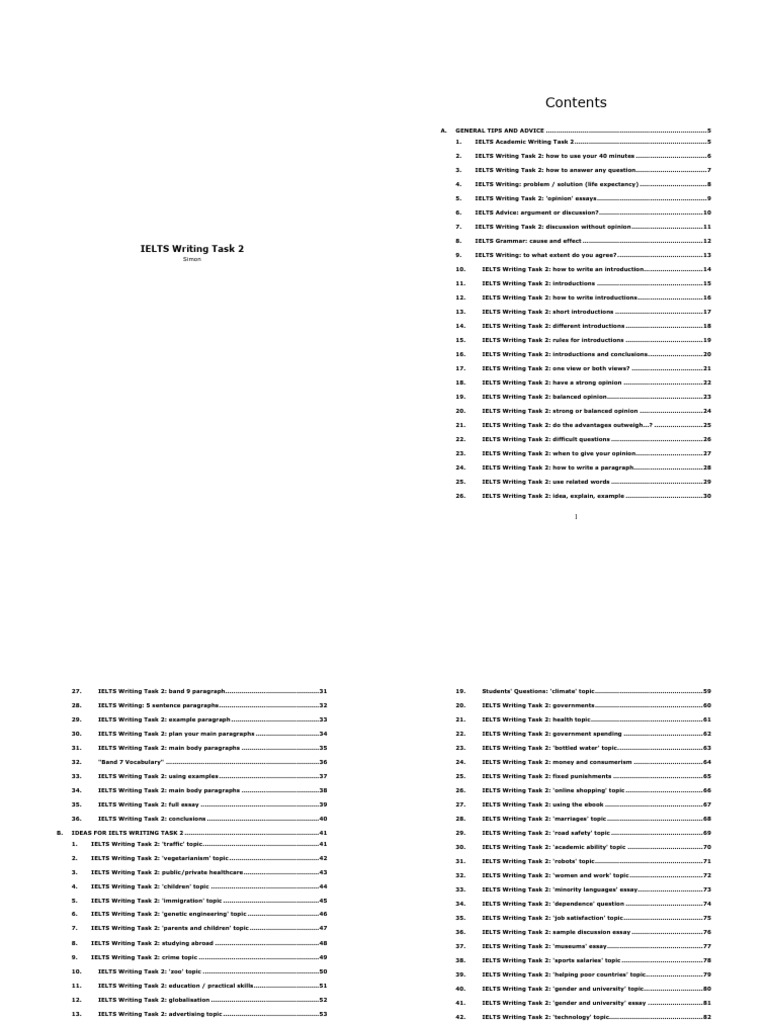 IELTS Writing Task 2 Guide | PDF | Essays | Egalitarianism