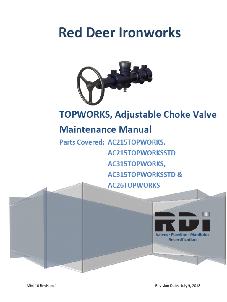 Adjustable Choke Valve Maintenance Guide | PDF | Valve | Screw