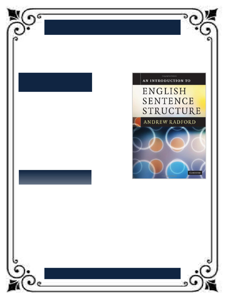 An Introduction to English Sentence Structure 1st Edition Andrew ...