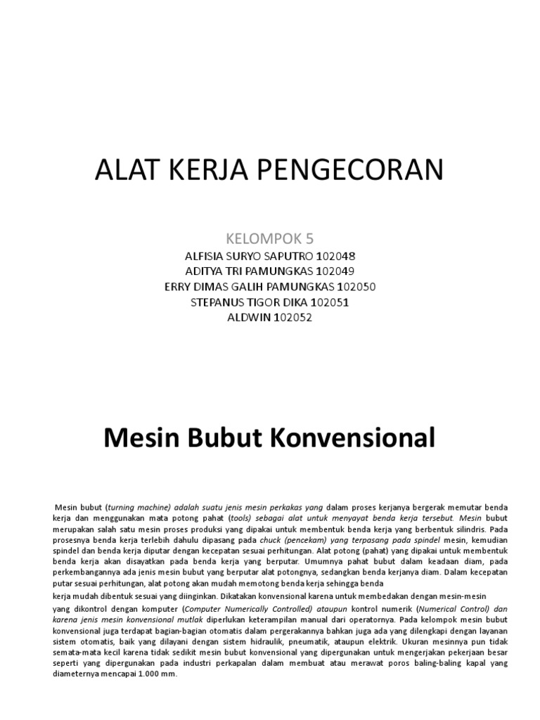 Alat Kerja Pengecoran | PDF | Griya & Taman | Teknologi & Rekayasa