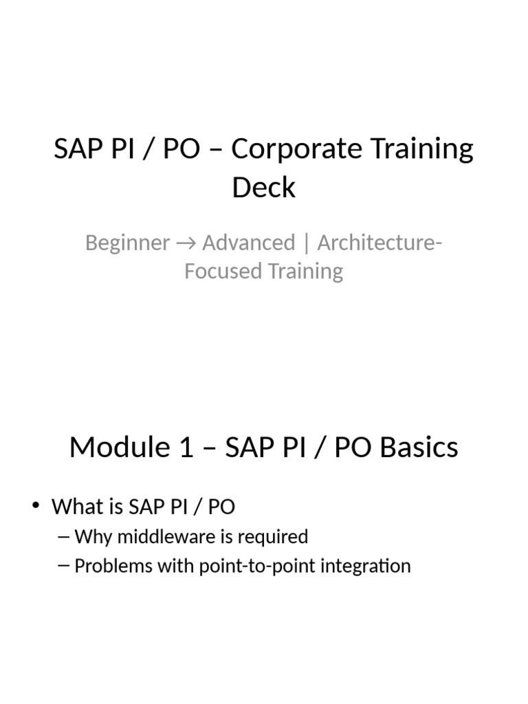 SAP_PI_PO_Corporate_Training_With_Trainer_Slide | PDF