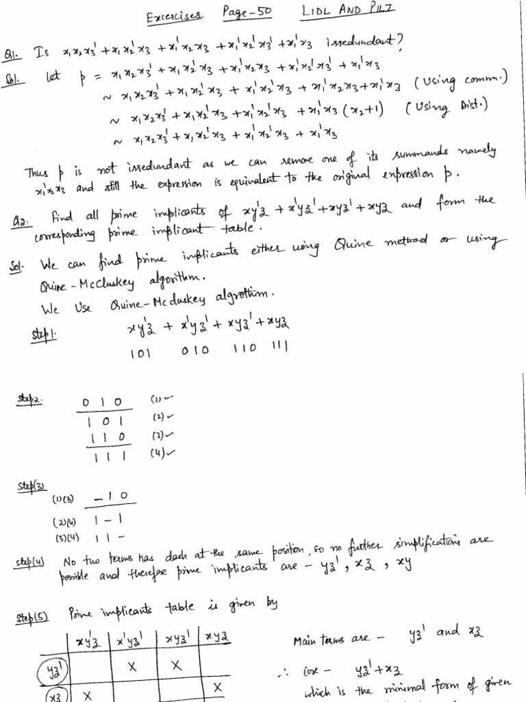 Discrete Maths - Exercise PG 50 - L&P | PDF