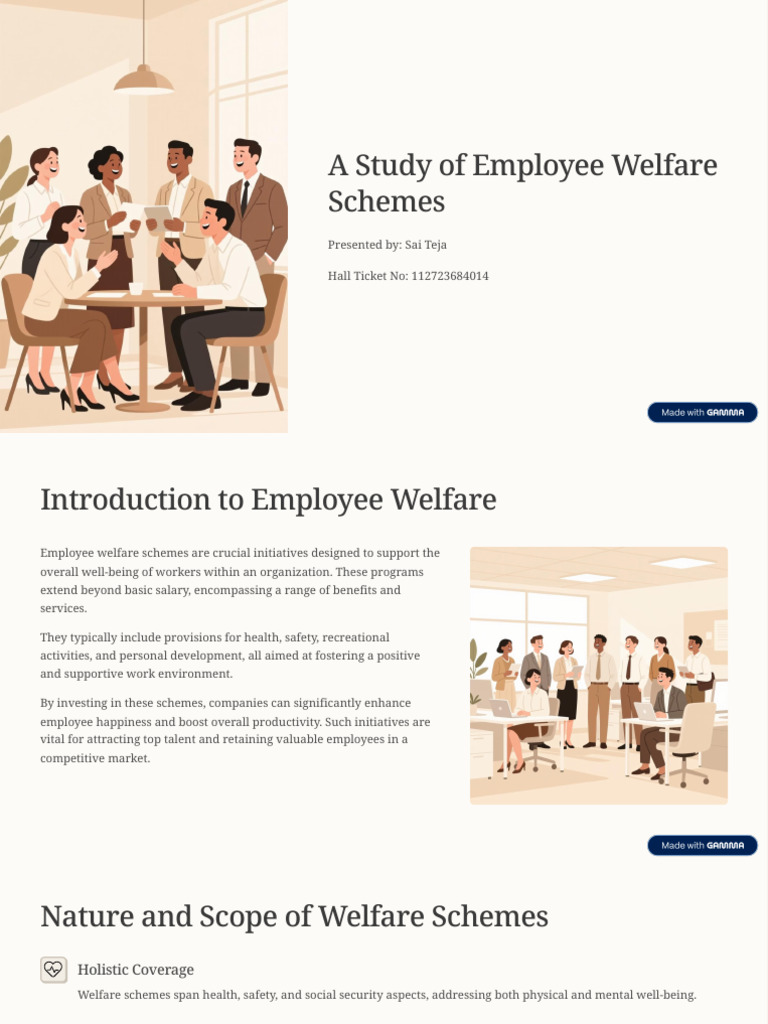 A Study of Employee Welfare Schemes | PDF | Employment | Well Being