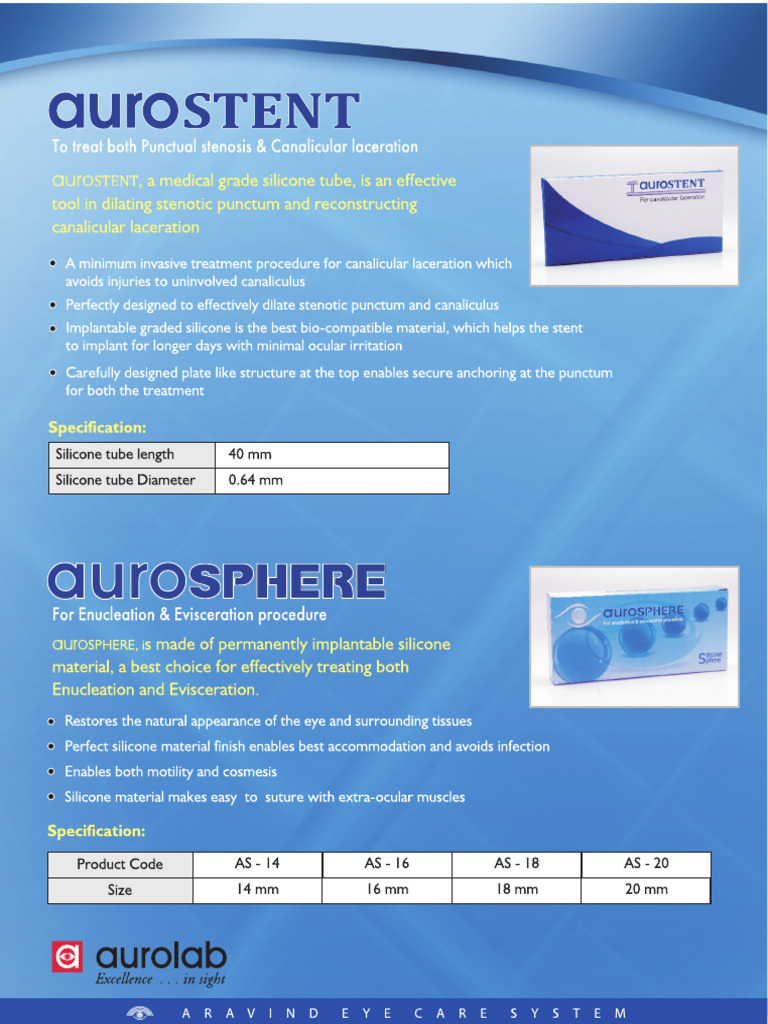 Canalicular Tubing Aurostent | PDF