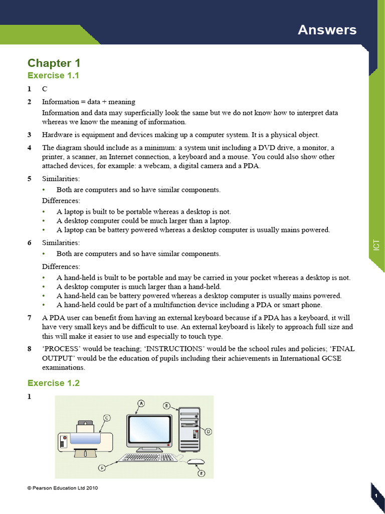 Edexcel IGCSE ICT Answers | PDF | Backup | Computer Data Storage