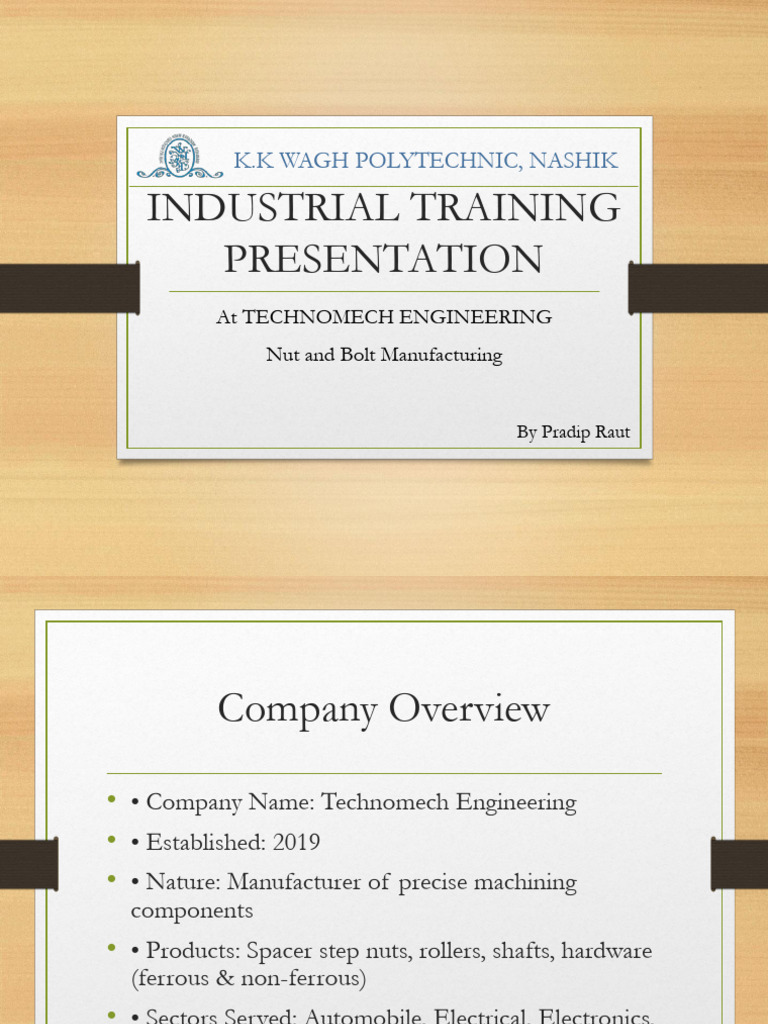 Nut and Bolt Manufacturing Training | PDF | Screw | Grinding (Abrasive ...