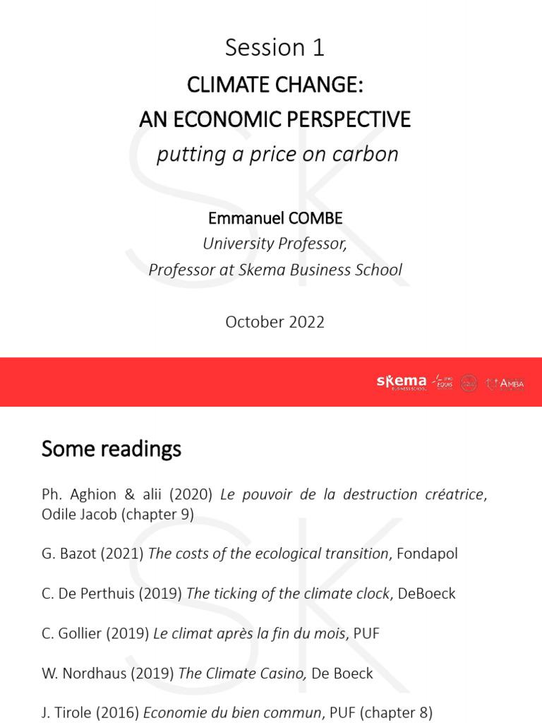 Skema Cours 1 Climate Change Octobre 2022 VD Students | PDF ...
