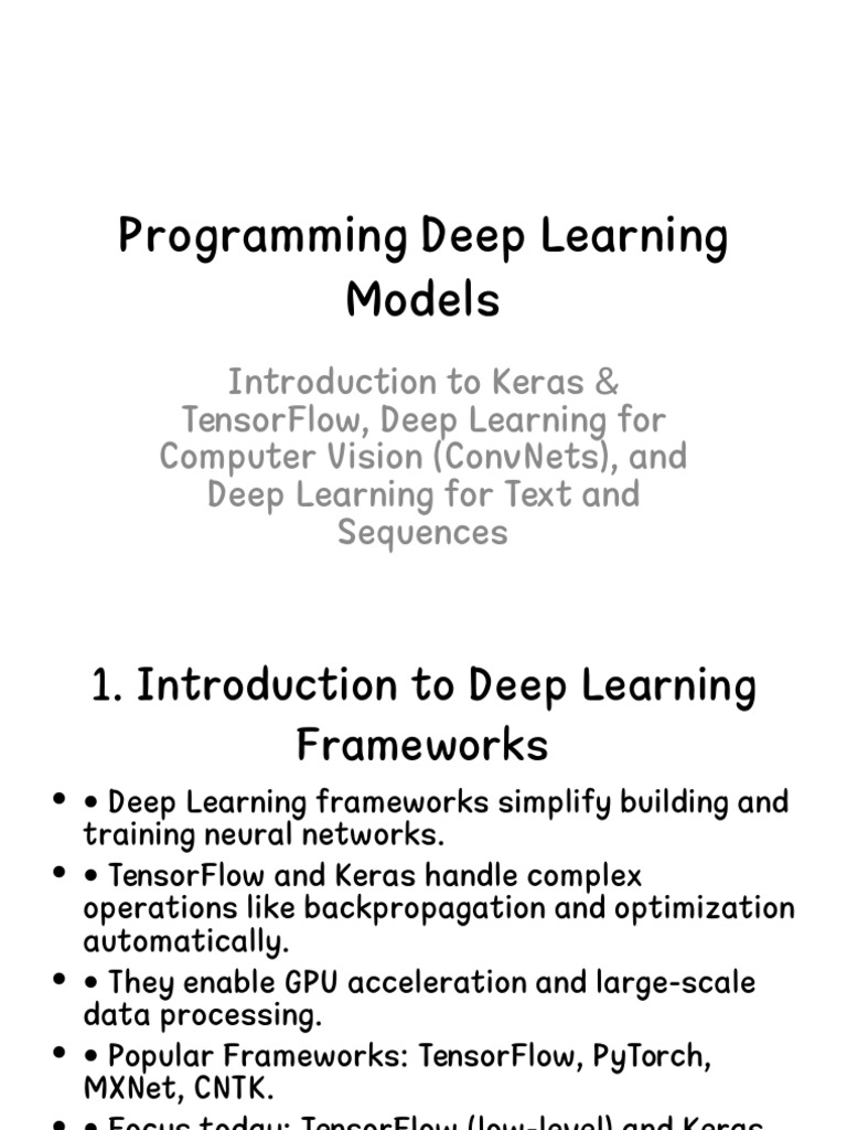 Programming Deep Learning Models Detailed | PDF | Machine Learning ...