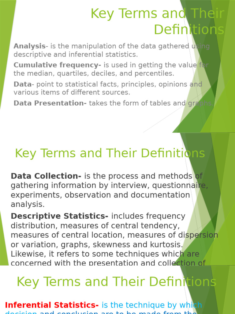 Key Terms and Their Definitions | PDF | Statistics | Sampling (Statistics)