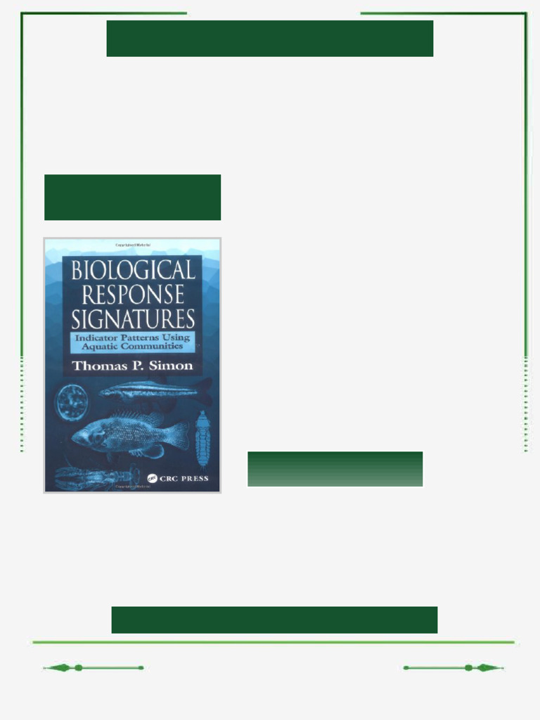 Biological Response Signatures Indicator Patterns Using Aquatic ...