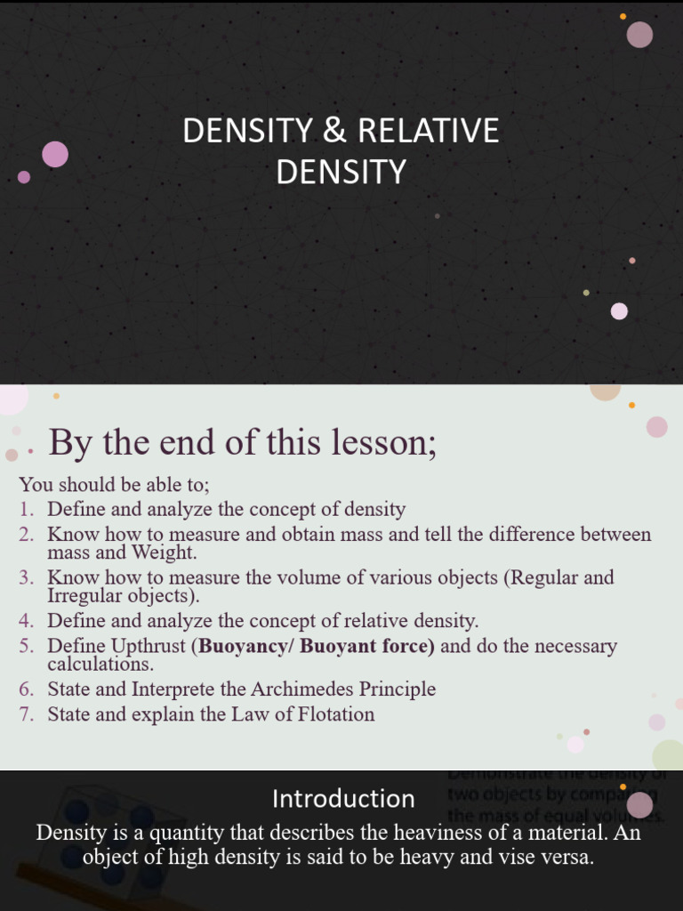 Understanding Density and Relative Density | PDF | Density | Buoyancy