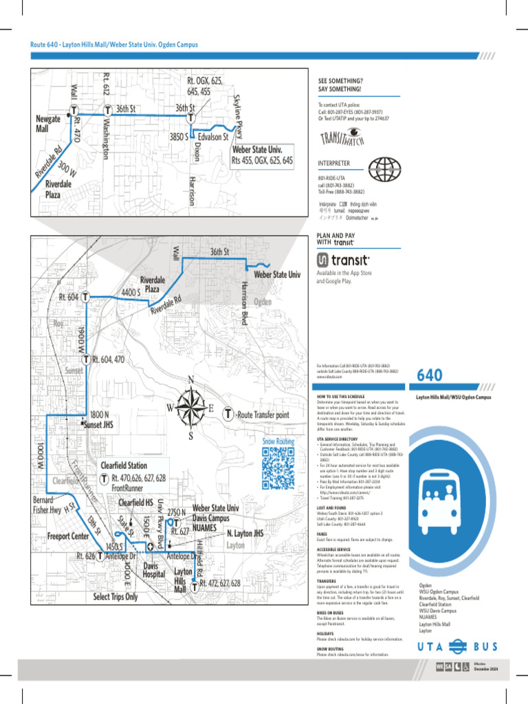 Bus 640 Schedule - Dec2024 | PDF | Public Transport | Transport
