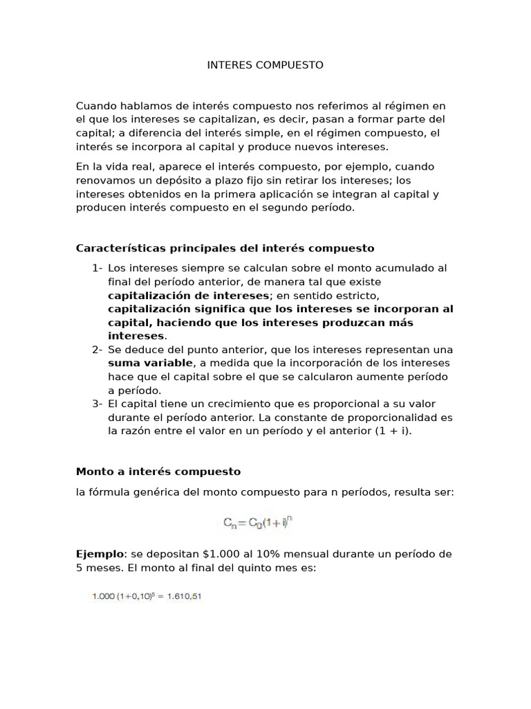 Entendiendo el Interés Compuesto | PDF | Interés | Interés compuesto