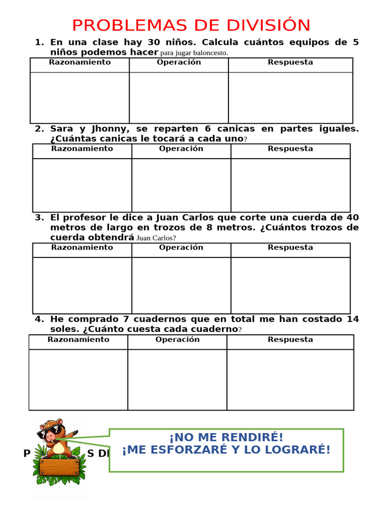 Problemas matemáticos para niños | PDF